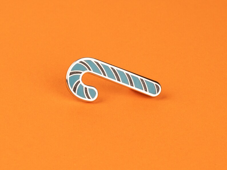Candy Cane Enamel Pin - Etsy