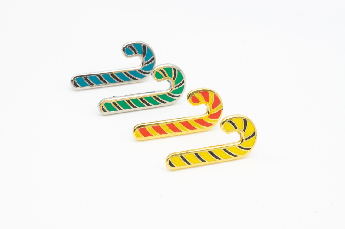 Candy Cane Enamel Pin - Etsy