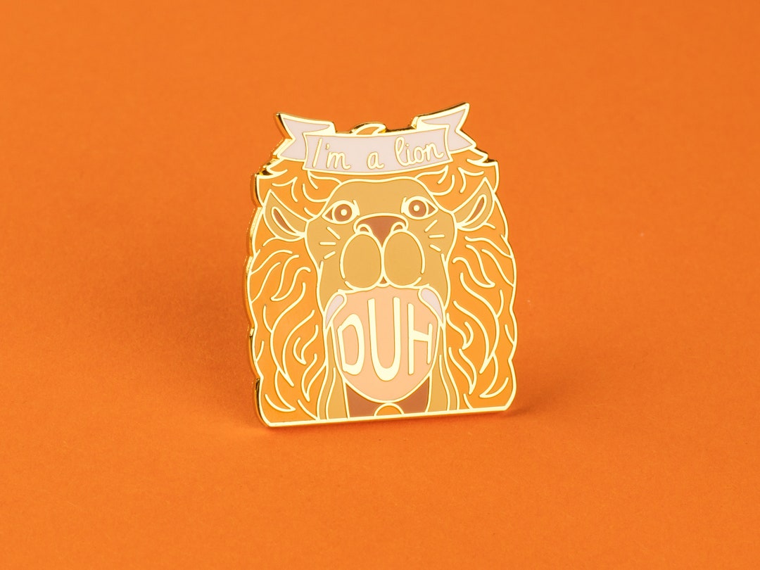 Lion Enamel Pin - Etsy
