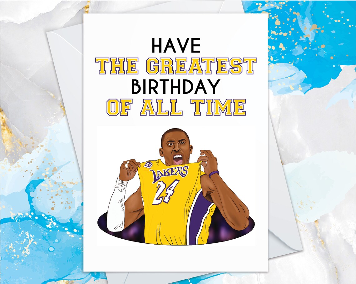 Kobe Bryant Card Kobe Bryant Birthday Card Birthday Card for | Etsy