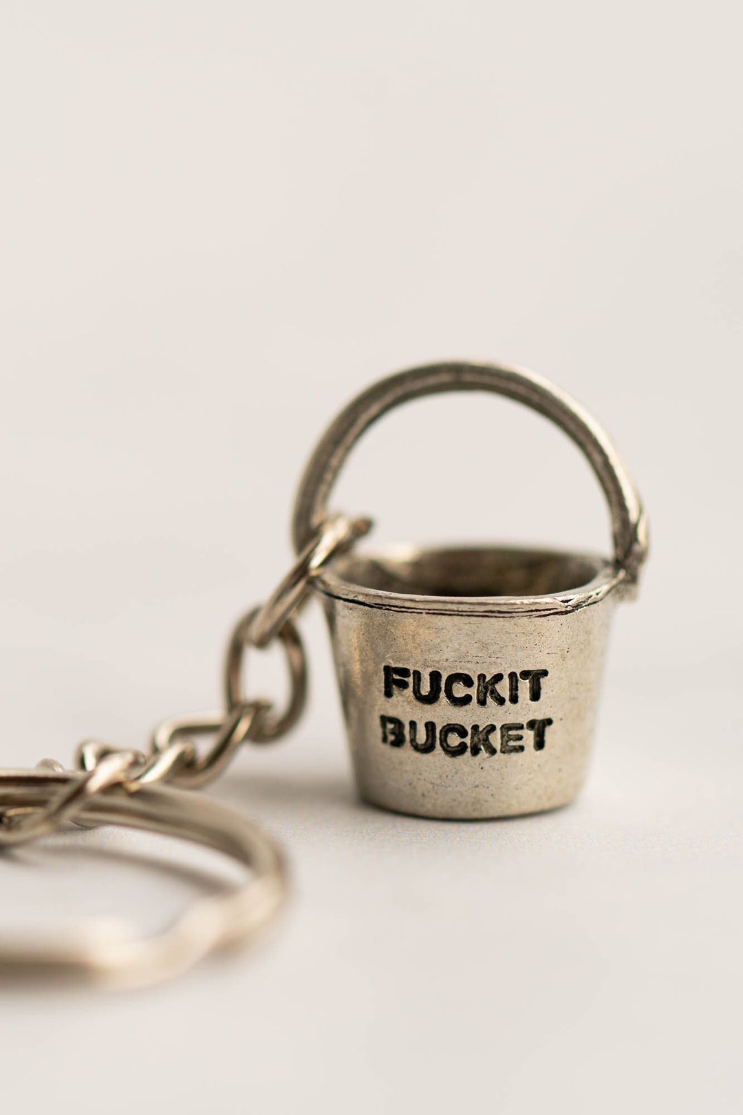 Unique Pewter Fuckit Bucket™ keychain, Charm, or Necklace Therapy Gift ...