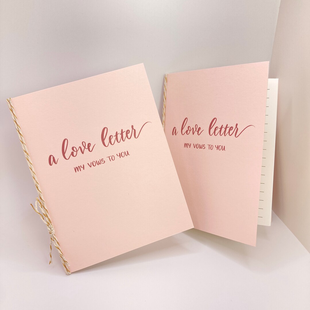 Custom Blush Pink Wedding Vow Books Set of 2, a Love Letter for You ...