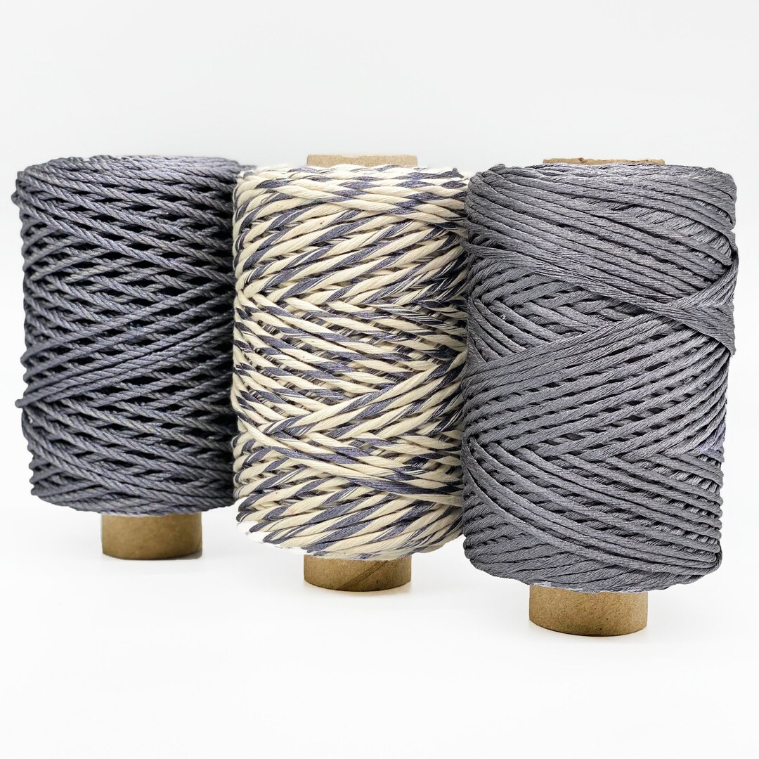 Metallic Macrame Cord, GUNMETAL GREY, Rope, Mix Macrame String, Weaving ...
