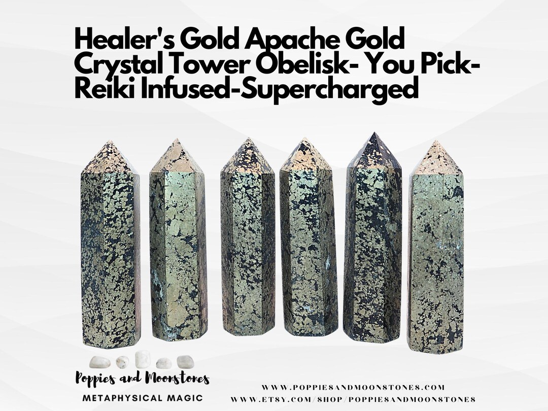 Healer's Gold Apache Gold Crystal Tower Obelisk- You Pick- Reiki ...