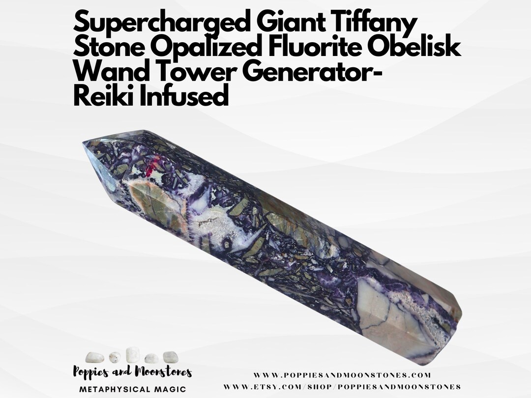 Supercharged Giant Tiffany Stone Opalized Fluorite Obelisk Wand Tower ...