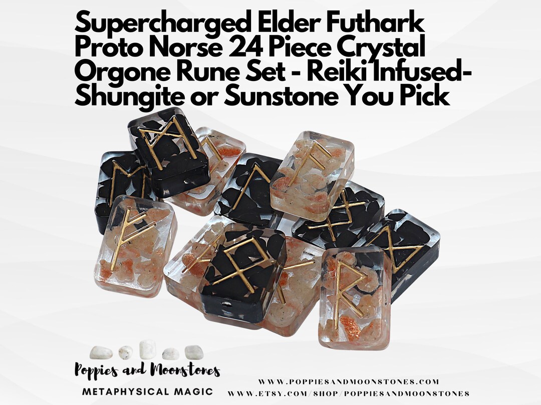 Supercharged Elder Futhark Proto Norse 24 Piece Crystal Orgone - Etsy