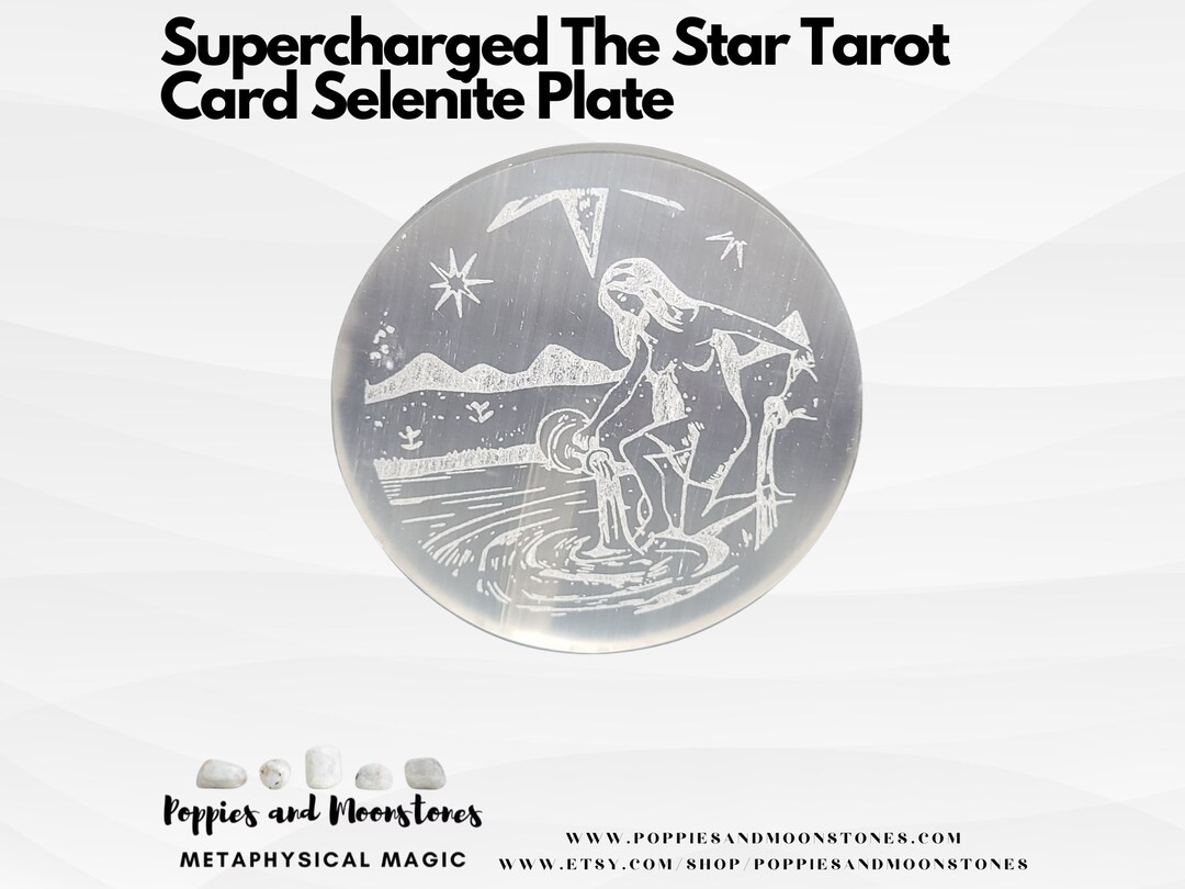 Supercharged the Star Tarot Card Selenite Plate - Etsy