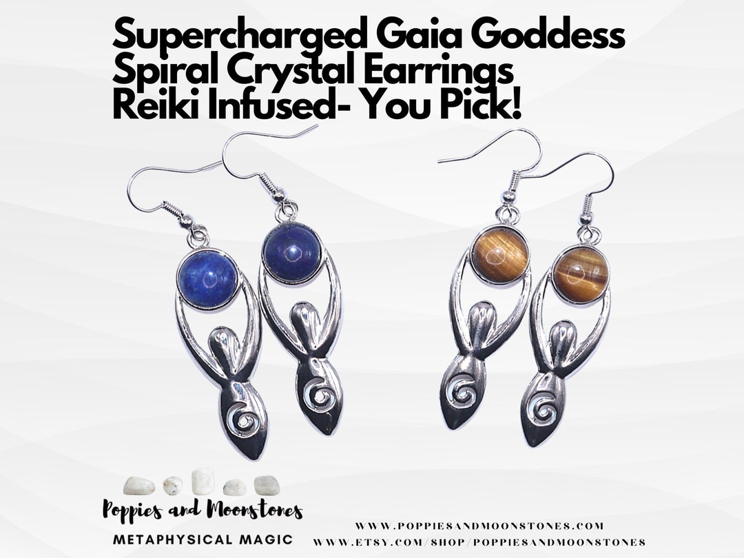 Supercharged Gaia Goddess Spiral Crystal Earrings Reiki Infused- You ...