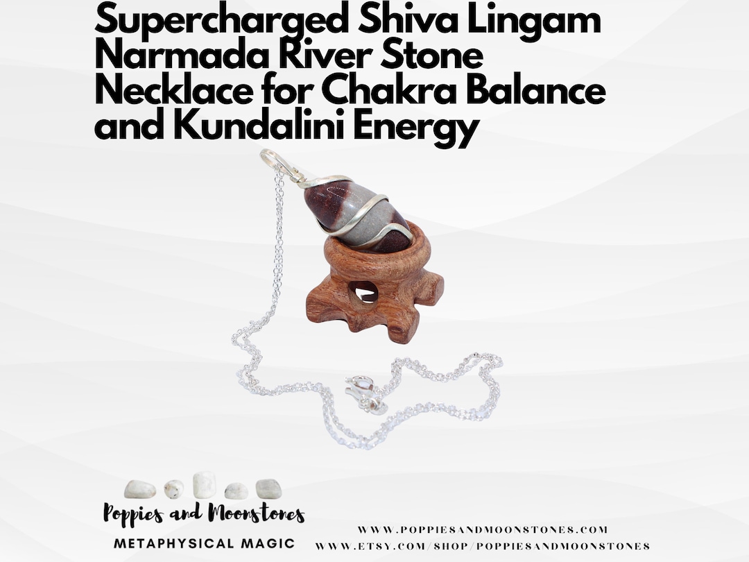 Supercharged Shiva Lingam Narmada River Stone Necklace for Chakra ...