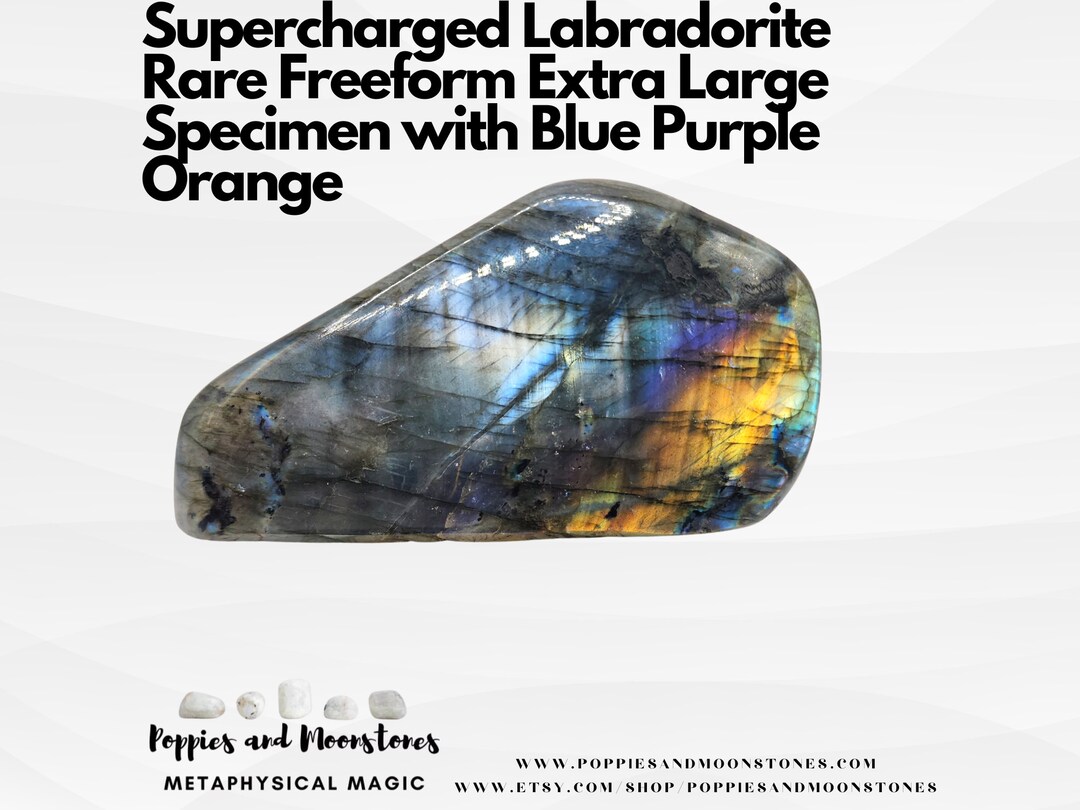 Supercharged Labradorite Rare Freeform Extra Large Specimen With Blue Purple Orange - Etsy