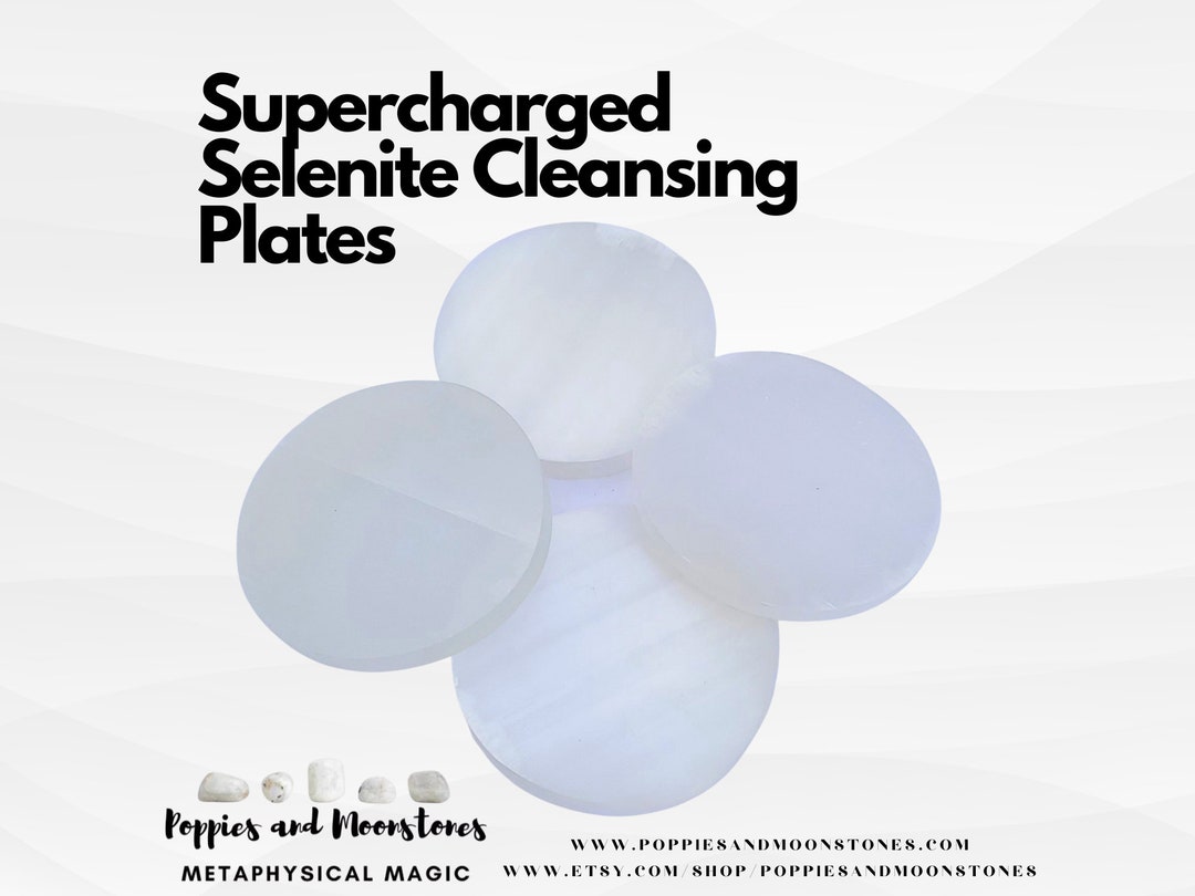 Supercharged Selenite Cleansing Plate - Etsy