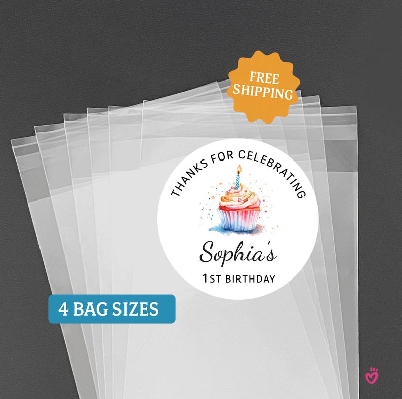 Personalized Birthday Party Favor Bags & Stickers: Custom Goodie Bags ...