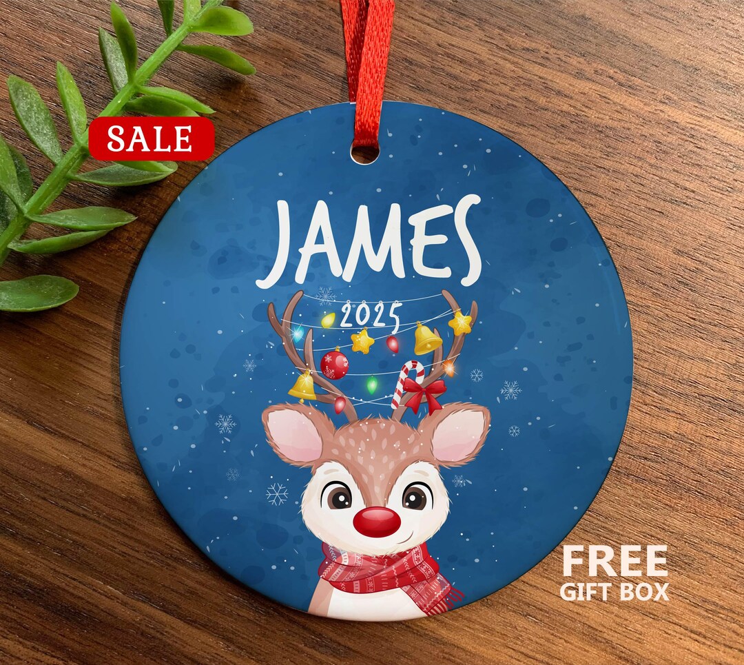 2024 Christmas Ornament, Rudolph Ornament, Reindeer With Name, Custom ...