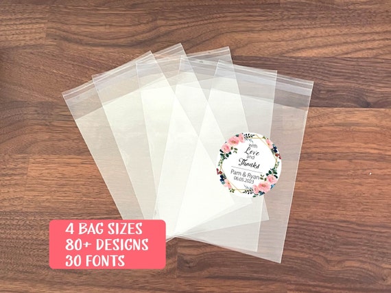 Custom Favor Treat Bags With Labels Sticker 3x4in 4x6in - Etsy