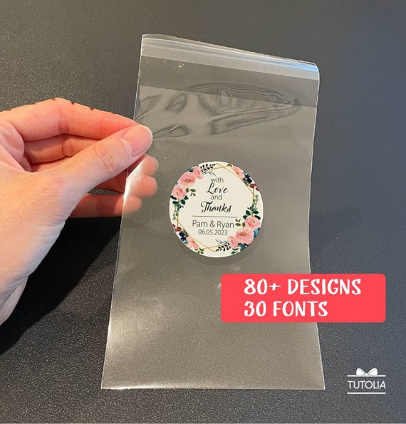 Custom Favor Treat Bags With Labels Sticker 3x4in 4x6in - Etsy