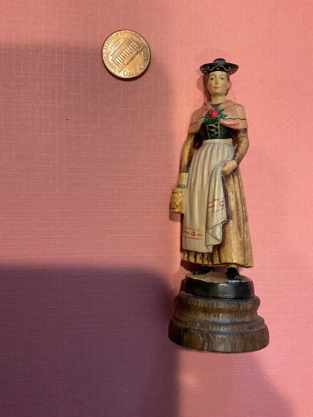 Unique Vintage Lovely Wooden Woman Figure - Etsy