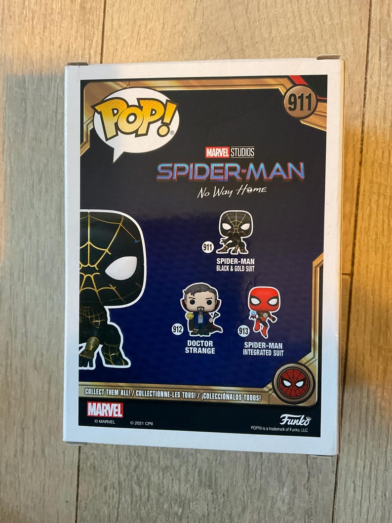 Funko Pop Spider-man Black and Gold Suit 911 - Etsy
