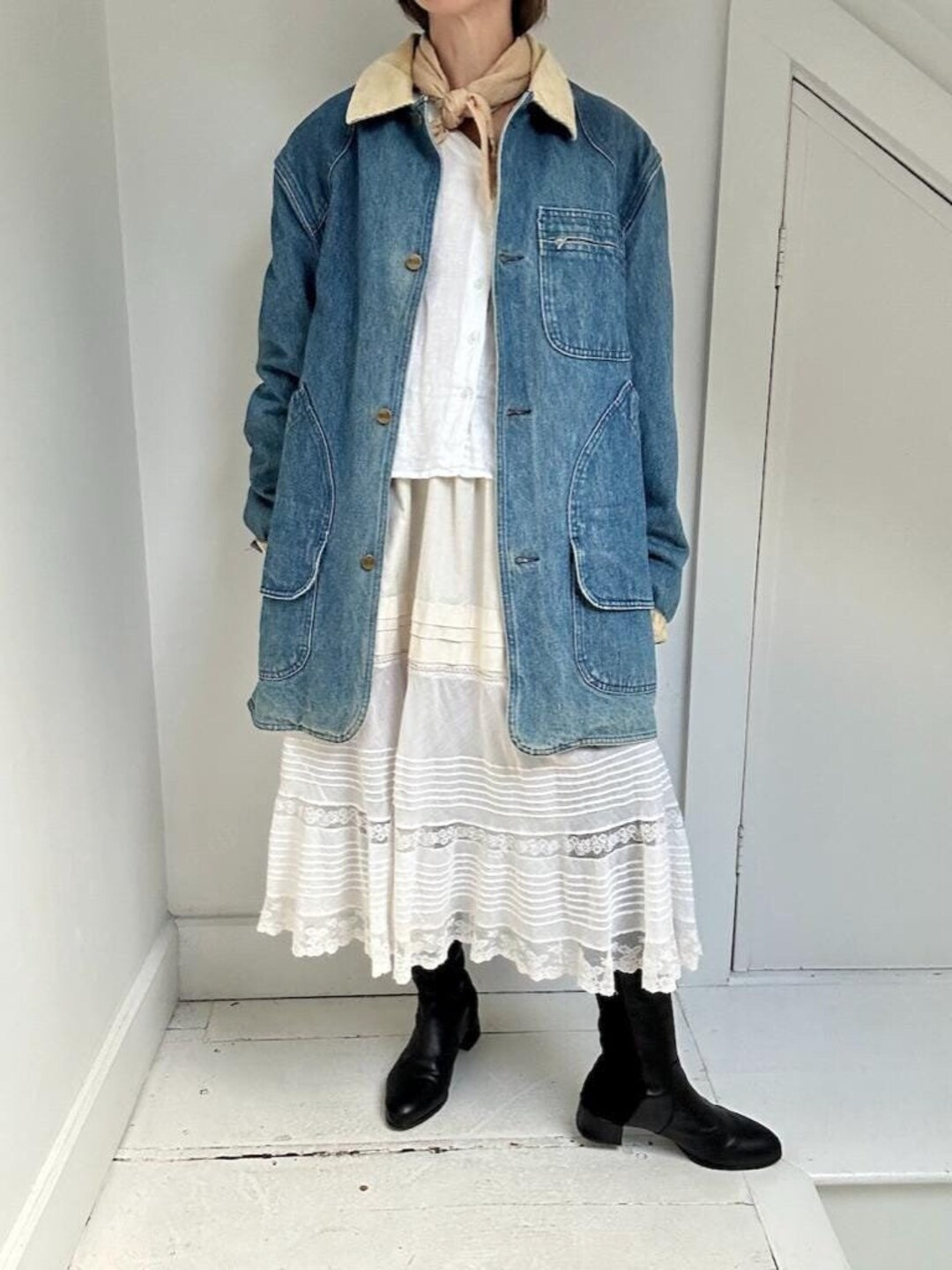 80s LL Bean Denim Barn Jacket - Etsy