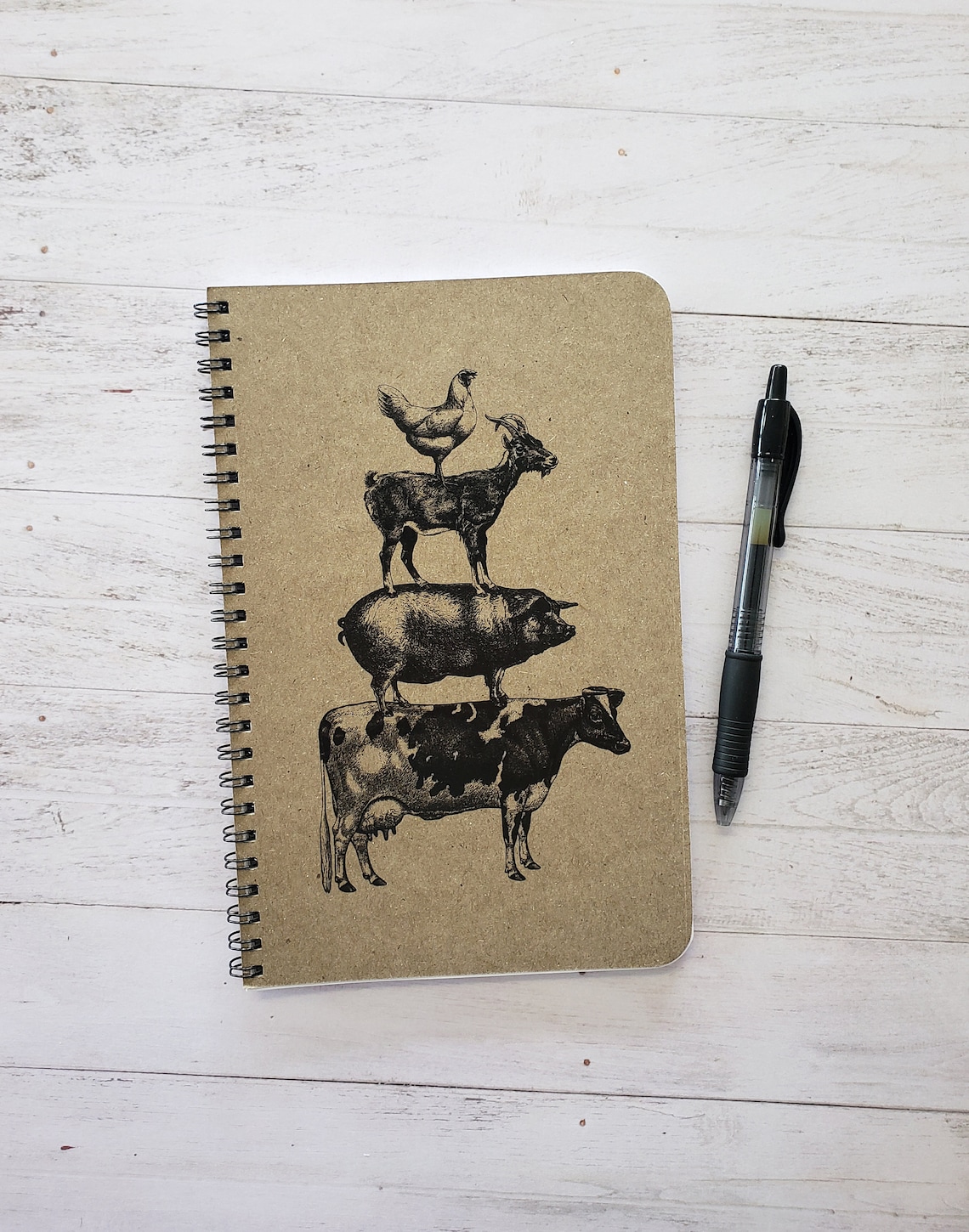 Farm Animals Spiral Notebook - Etsy