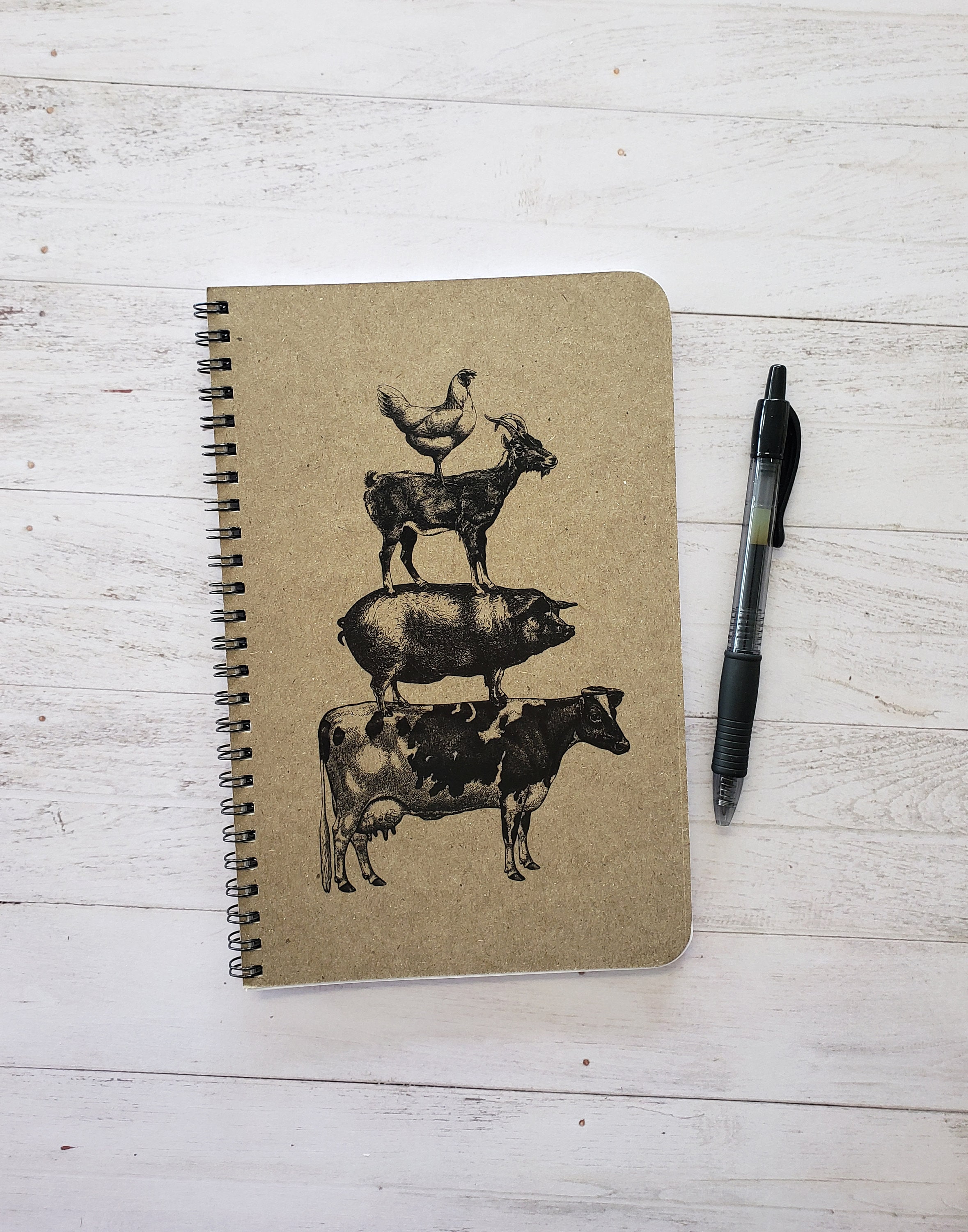 Farm Animals Spiral Notebook - Etsy