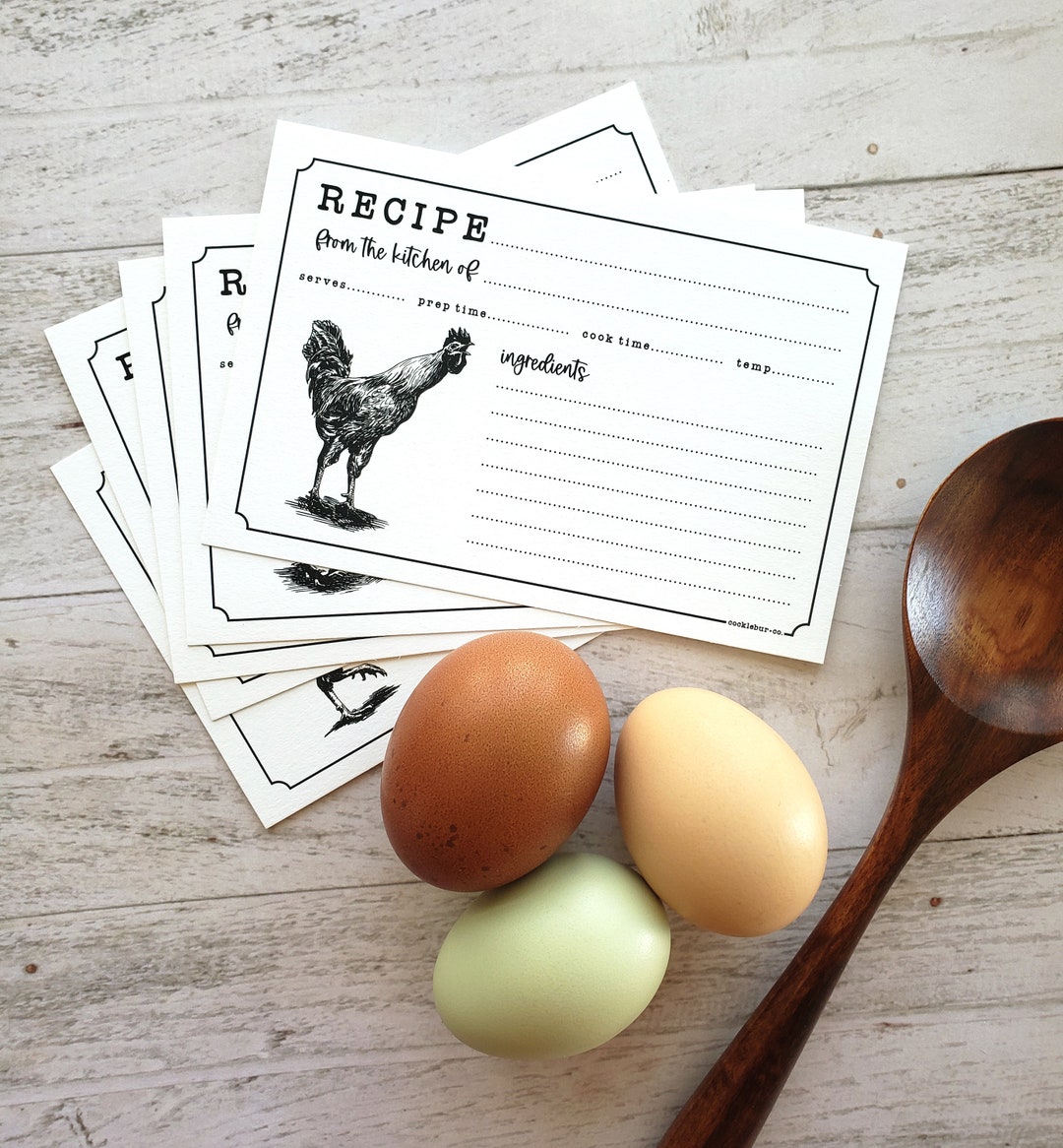 Chicken Recipe Cards - Set of 5 - Etsy