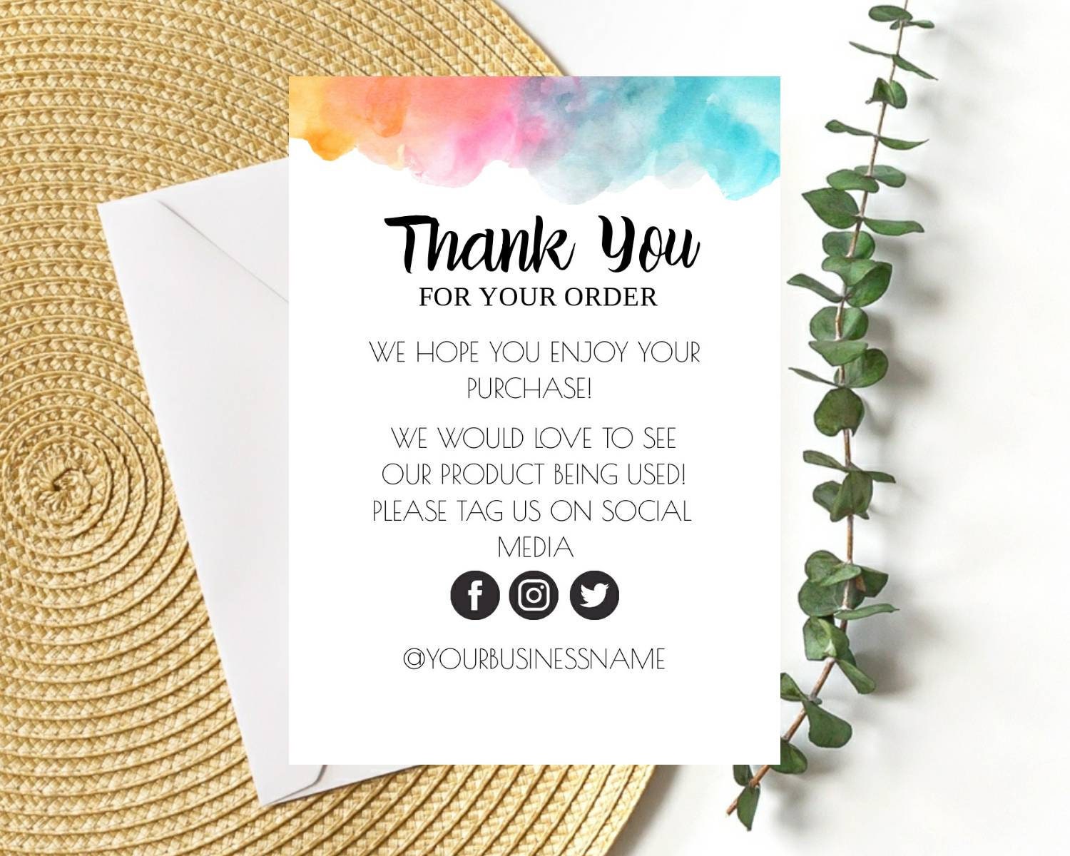 Thank You Insert Cards Custom Thank You Insert Cards for - Etsy