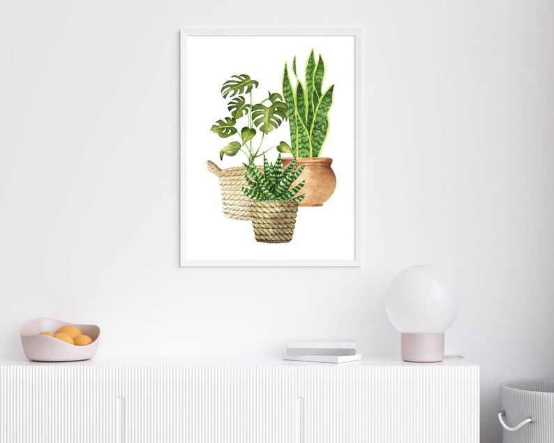 House Plants Print, Green Plant Prints, Botanical Wall Art, Home Decor ...
