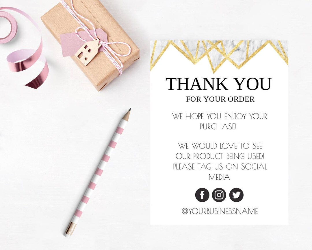 Editable Business Thank You Insert Card Template, Modern Insert Card ...