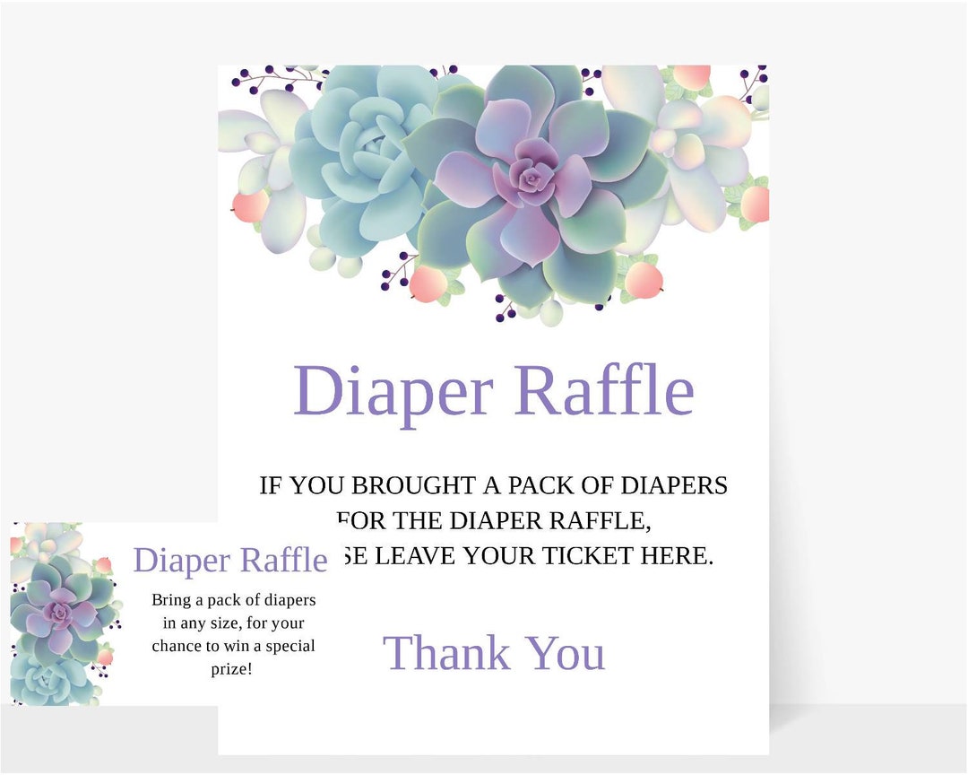 Diaper Raffle Ticket Printable, Diaper Raffle Sign, Diaper Raffle Game ...