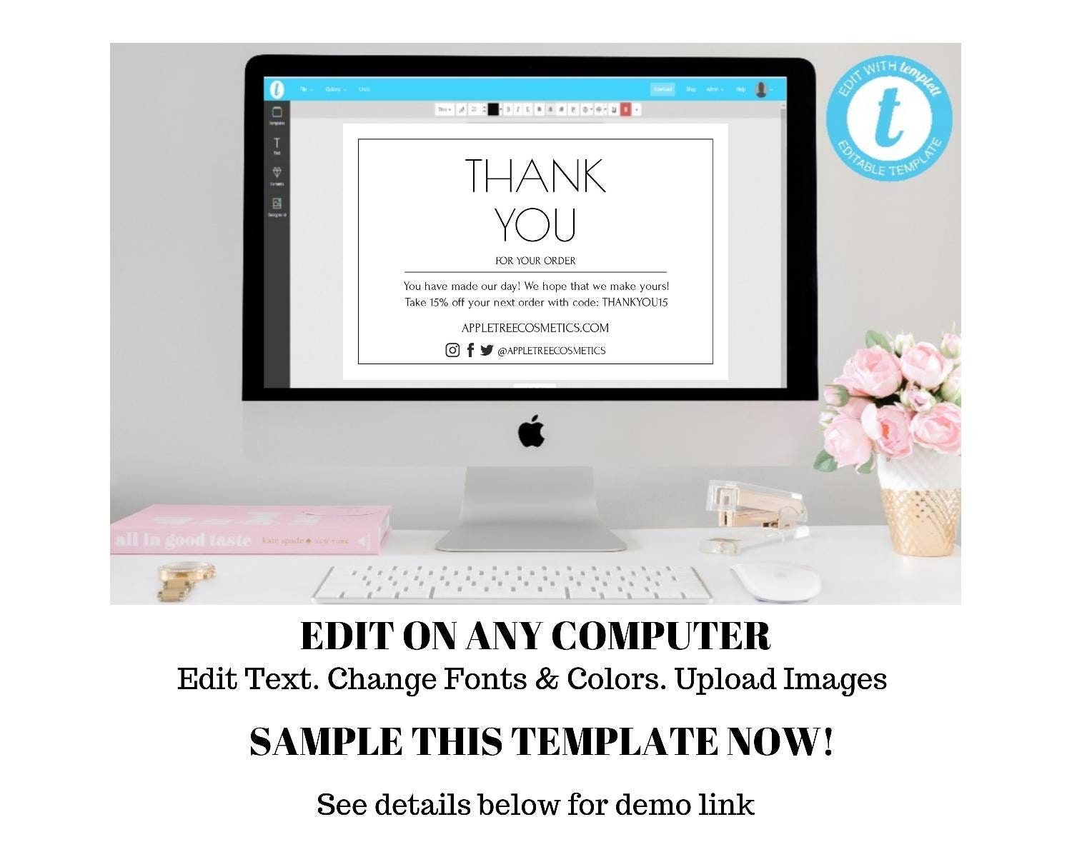 Instant Download Thank You Card Modern Business Thank You - Etsy