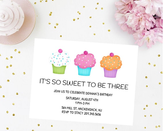 Birthday Invitations for Girls Third Birthday Invitation - Etsy