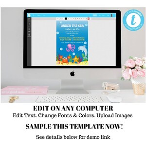 Under the Sea Invitation, Editable Invitation, Ocean Invitation, Under ...