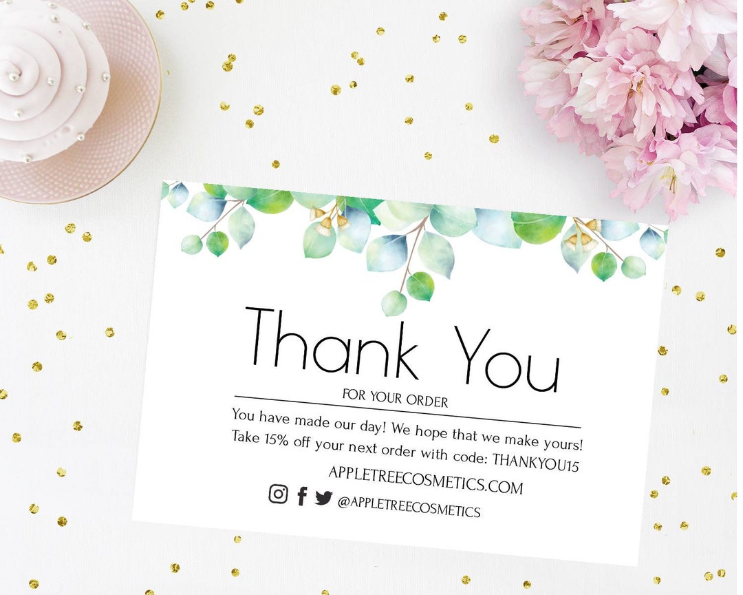 CUTE INSERT CARD Packaging Card Client Thank You Card Template ...