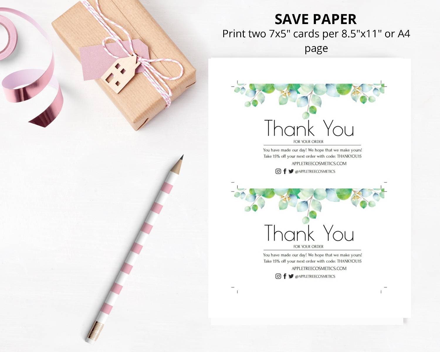 CUTE INSERT CARD Packaging Card Client Thank You Card | Etsy