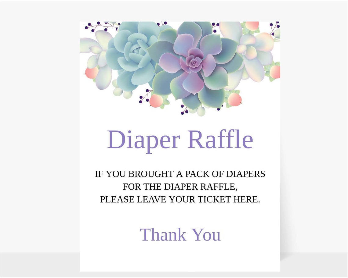 Diaper Raffle Ticket Printable, Diaper Raffle Sign, Diaper Raffle Game ...