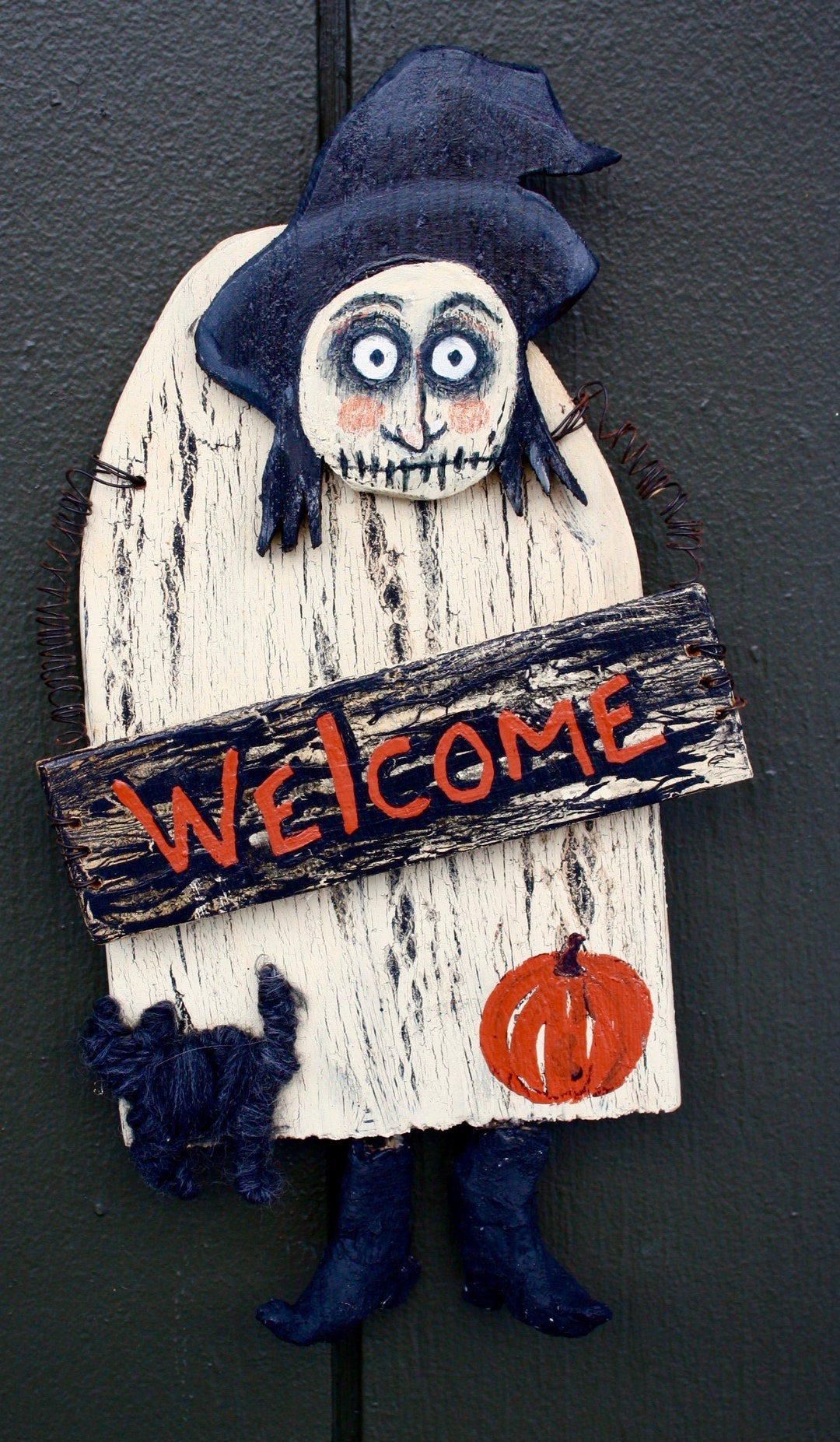 Folk Art Witch welcome - Etsy