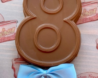 Belgian Chocolate Number Lollies 0/1/2/3/4/5/6/7/8/9 Milk/white/dark ...