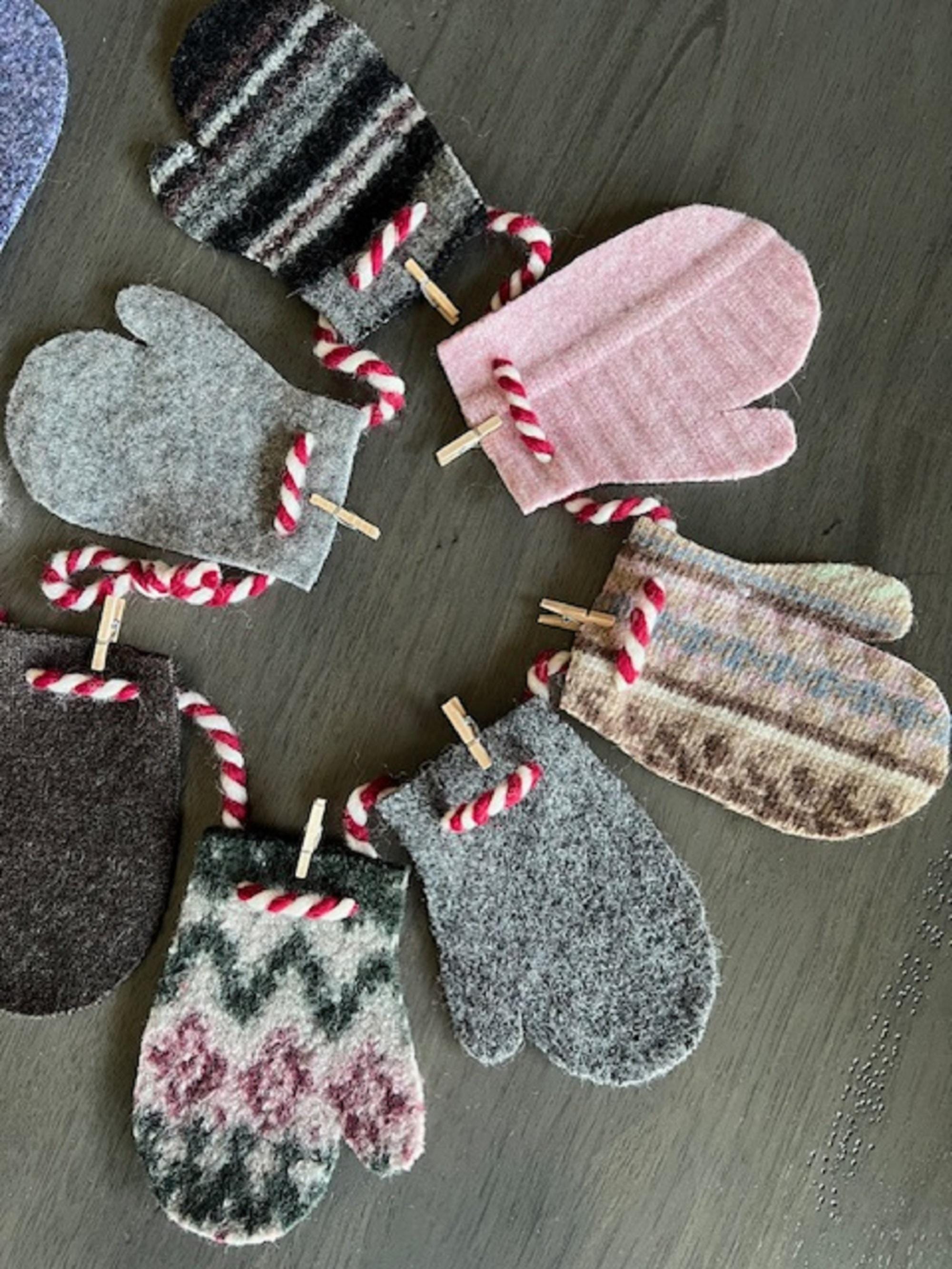 Recycled Wool Mitten Garland - Etsy