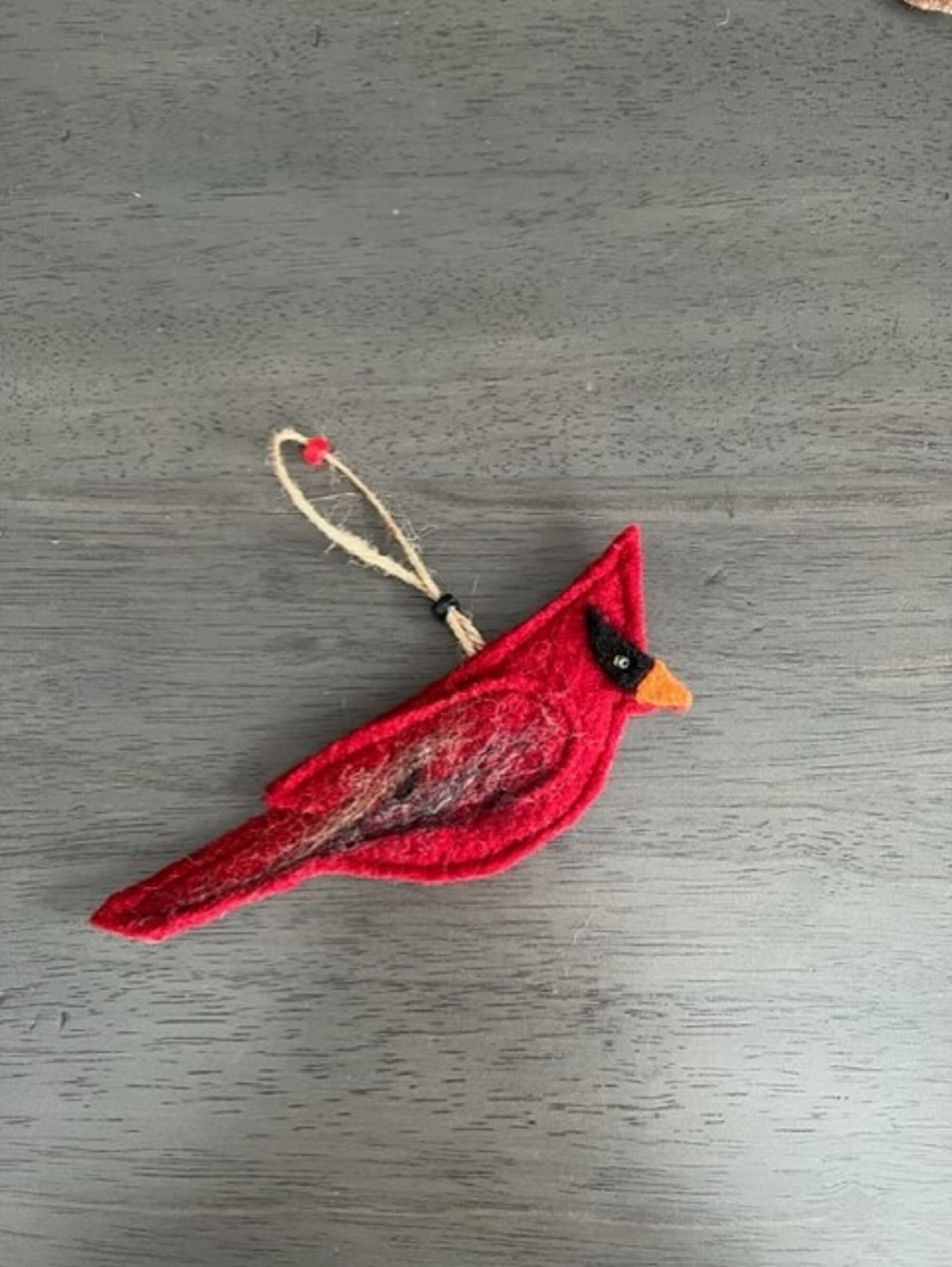 Recycled Felted Wool Male Cardinal, Male Cardinal, Handmade Christmas ...