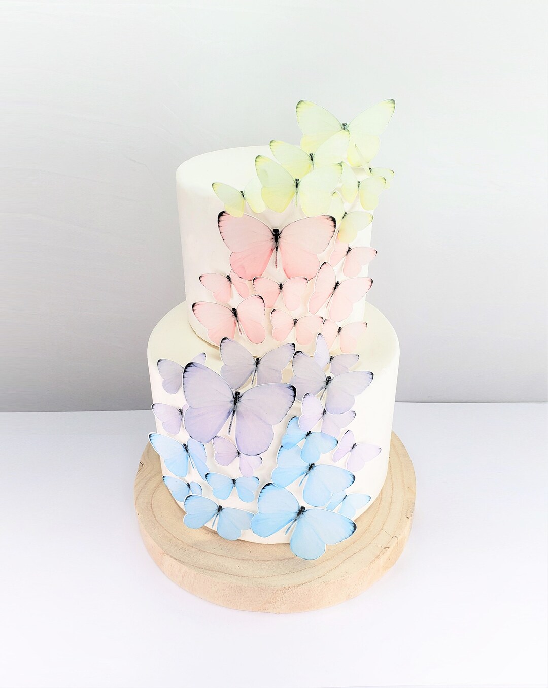 Pastel Butterflies Spray of Butterflies Wafer Paper, PRE-CUT, Edible ...