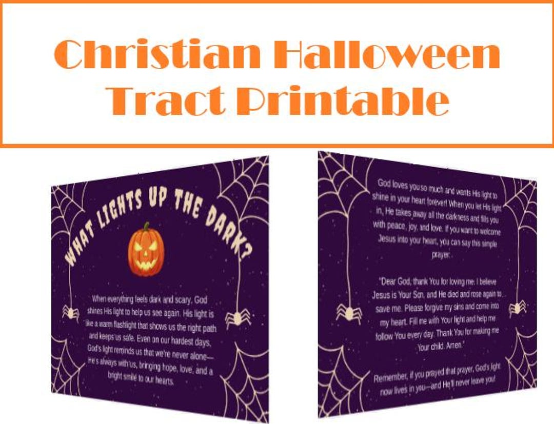 Christian Halloween Tract Printable, Christian Tracts, Trunk or Treat ...