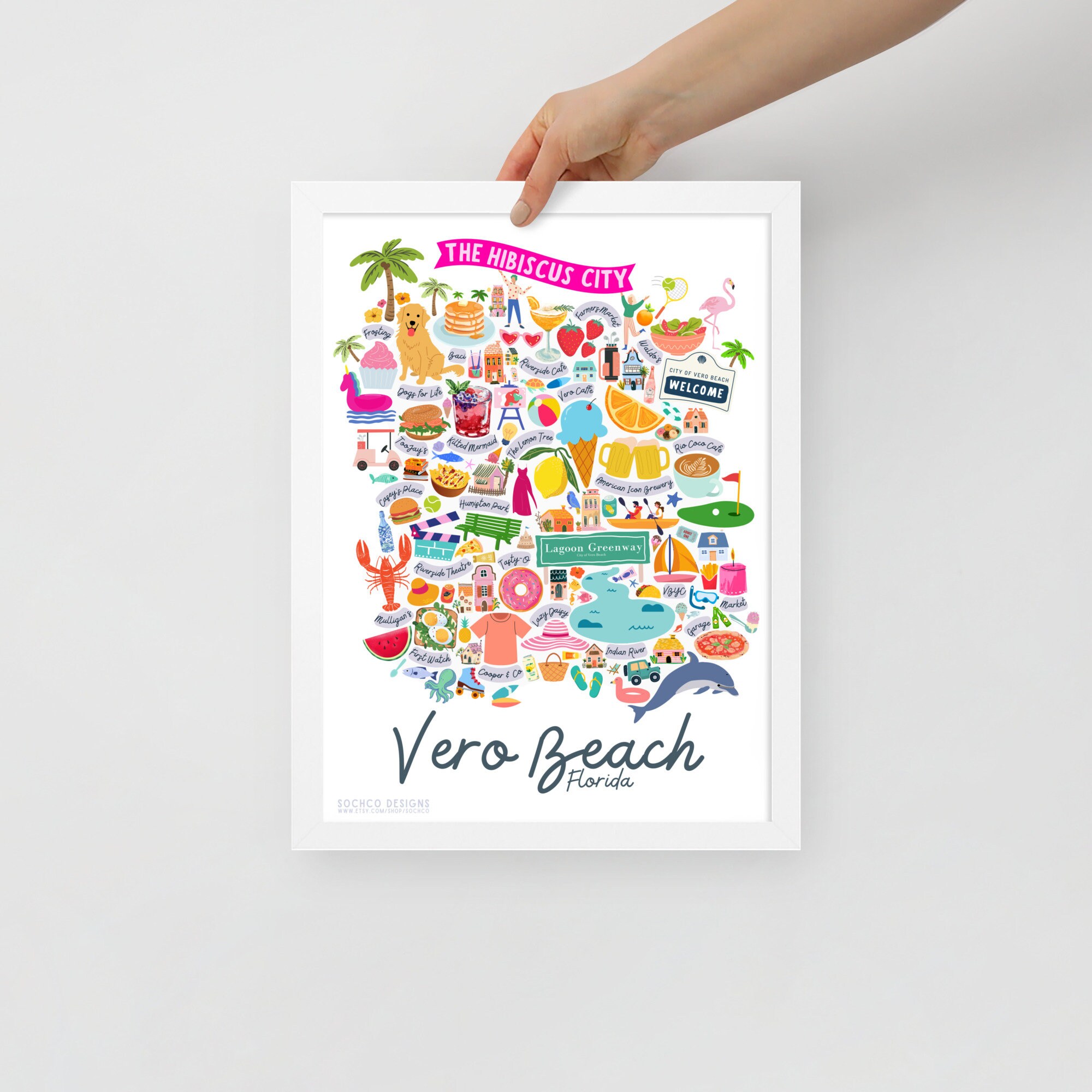 Framed Vero Beach Print - Etsy