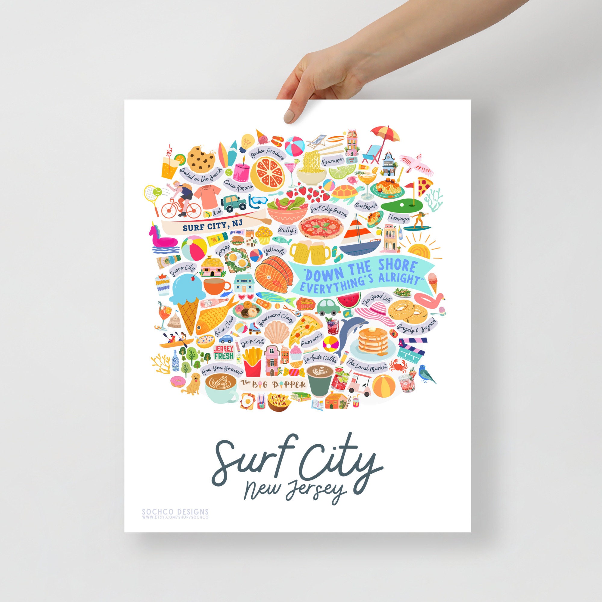 Surf City Print - Etsy