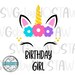 Unicorn Birthday Girl Cut File in Svg/png/pdf. Unicorn Face Svg ...