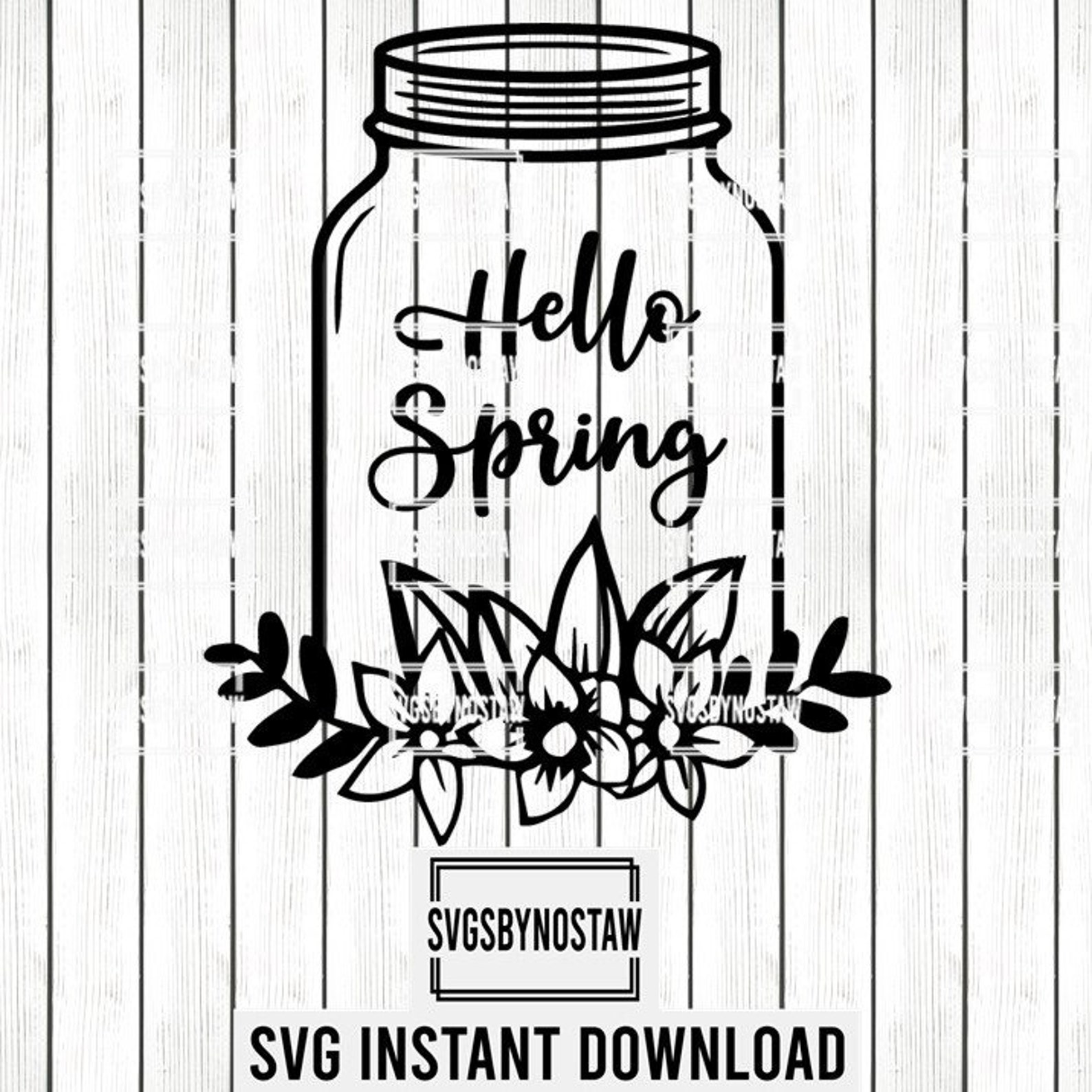 Hello Spring Cut File in Svg/png/pdf. Spring Flowers Svg. - Etsy
