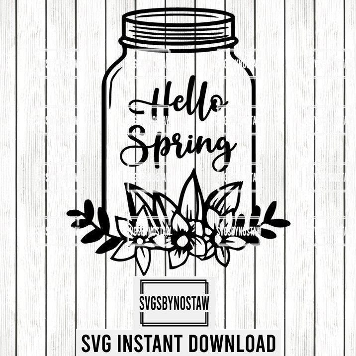 Hello Spring Cut File in Svg/png/pdf. Spring Flowers Svg. | Etsy