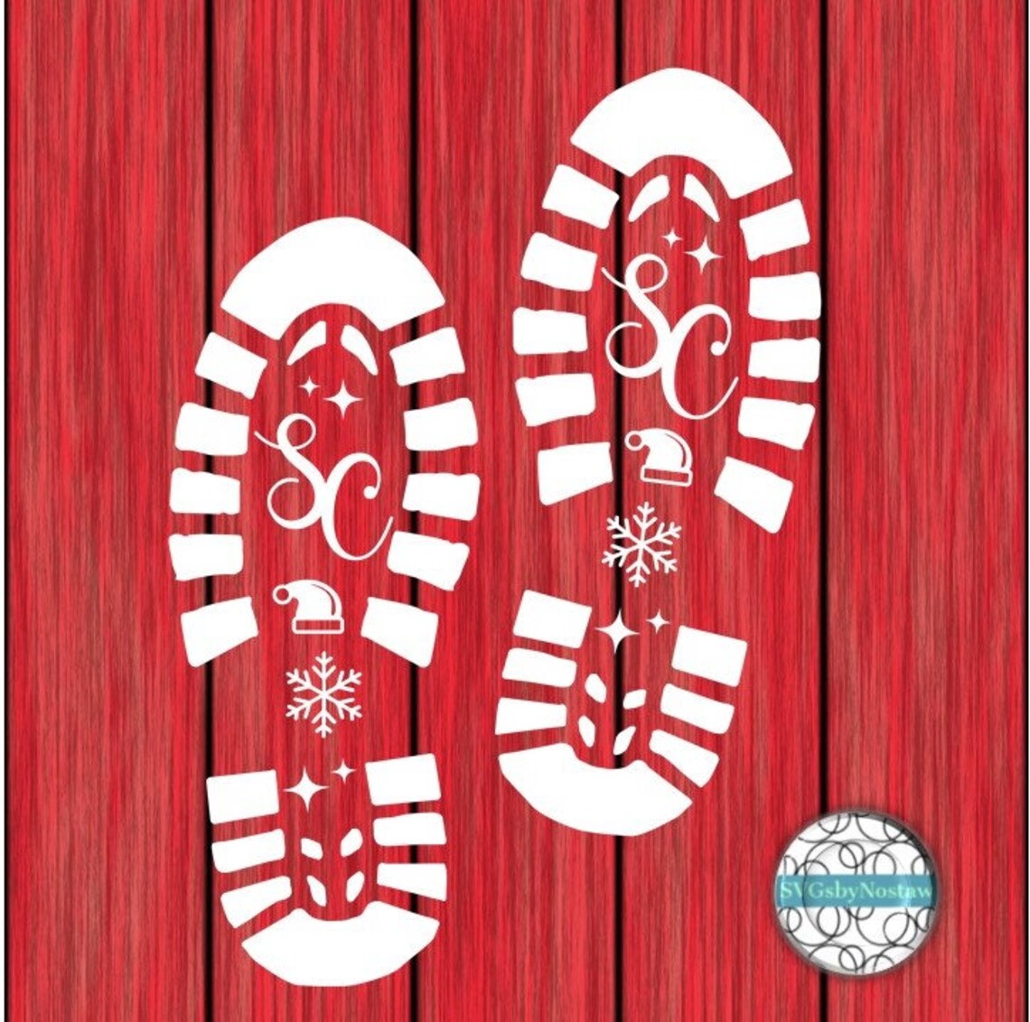 Santa Footprints Cut File in Svg/png/jpg/pdf. Santa Boot Svg. Santa ...