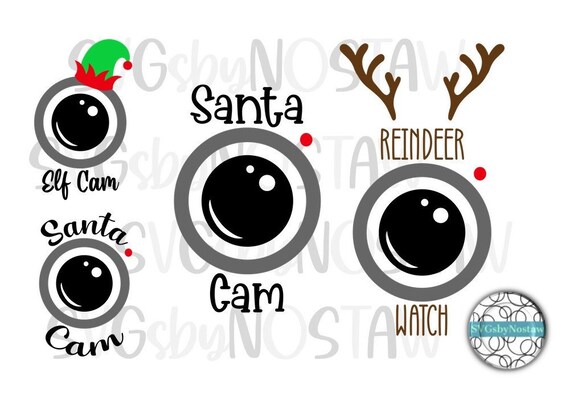 Santa Cam Bundle cut file in svg/png/pdf. Elf Cam svg. | Etsy