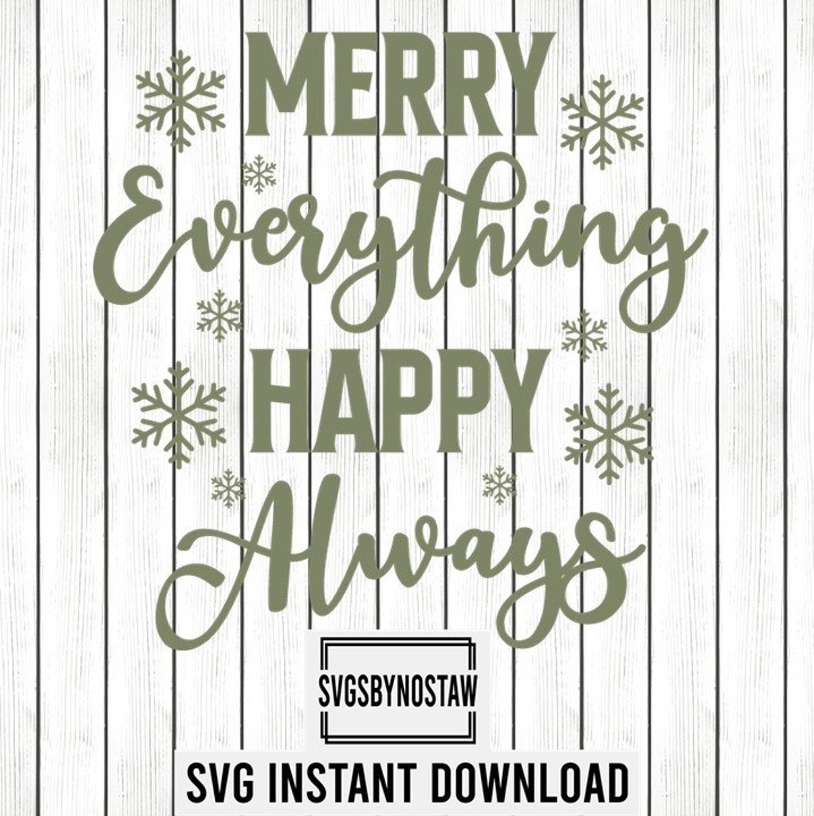 Merry Everything Happy Always Cut File in Svg/png/pdf. Holiday - Etsy