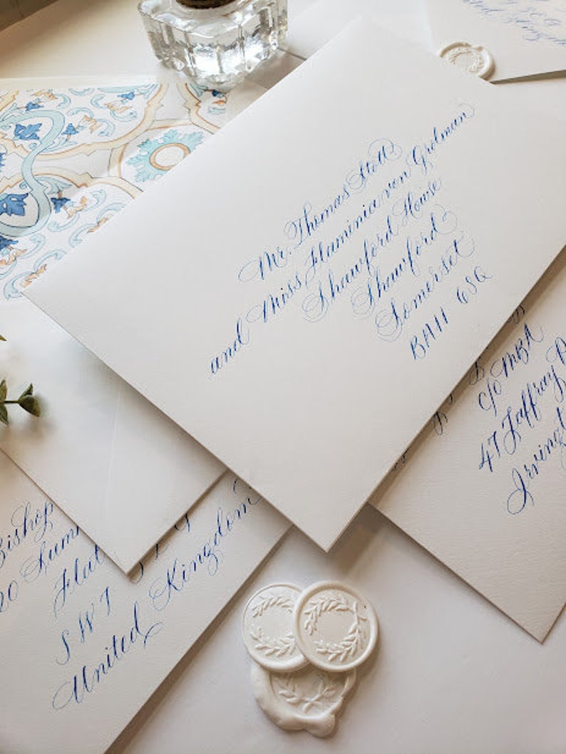 Hand Lettered Calligraphy Envelope, Wedding Invitation Calligraphy - Etsy